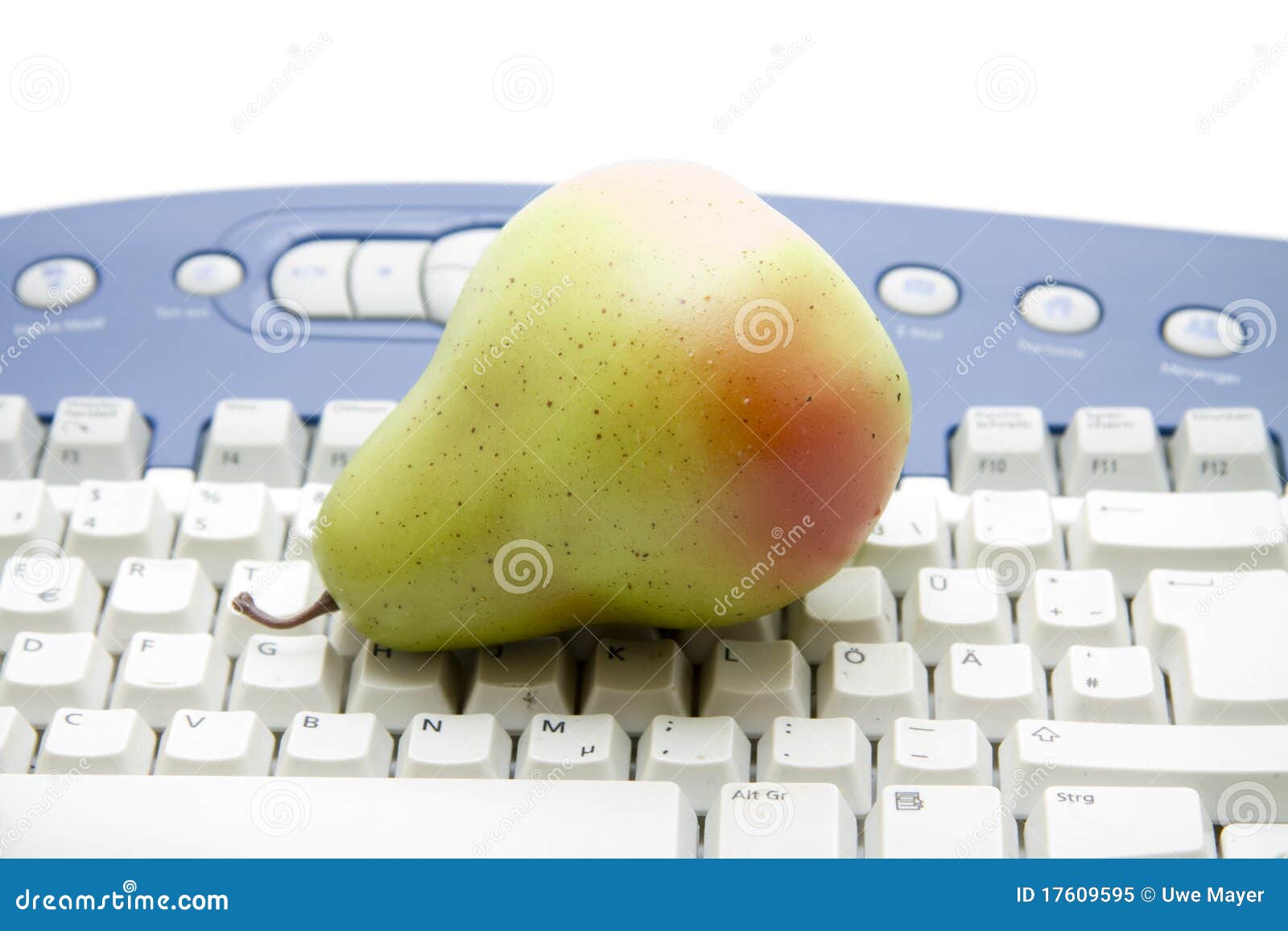 Computers Keyboard with Pear Stock Image - Image of pear, food: 17609595