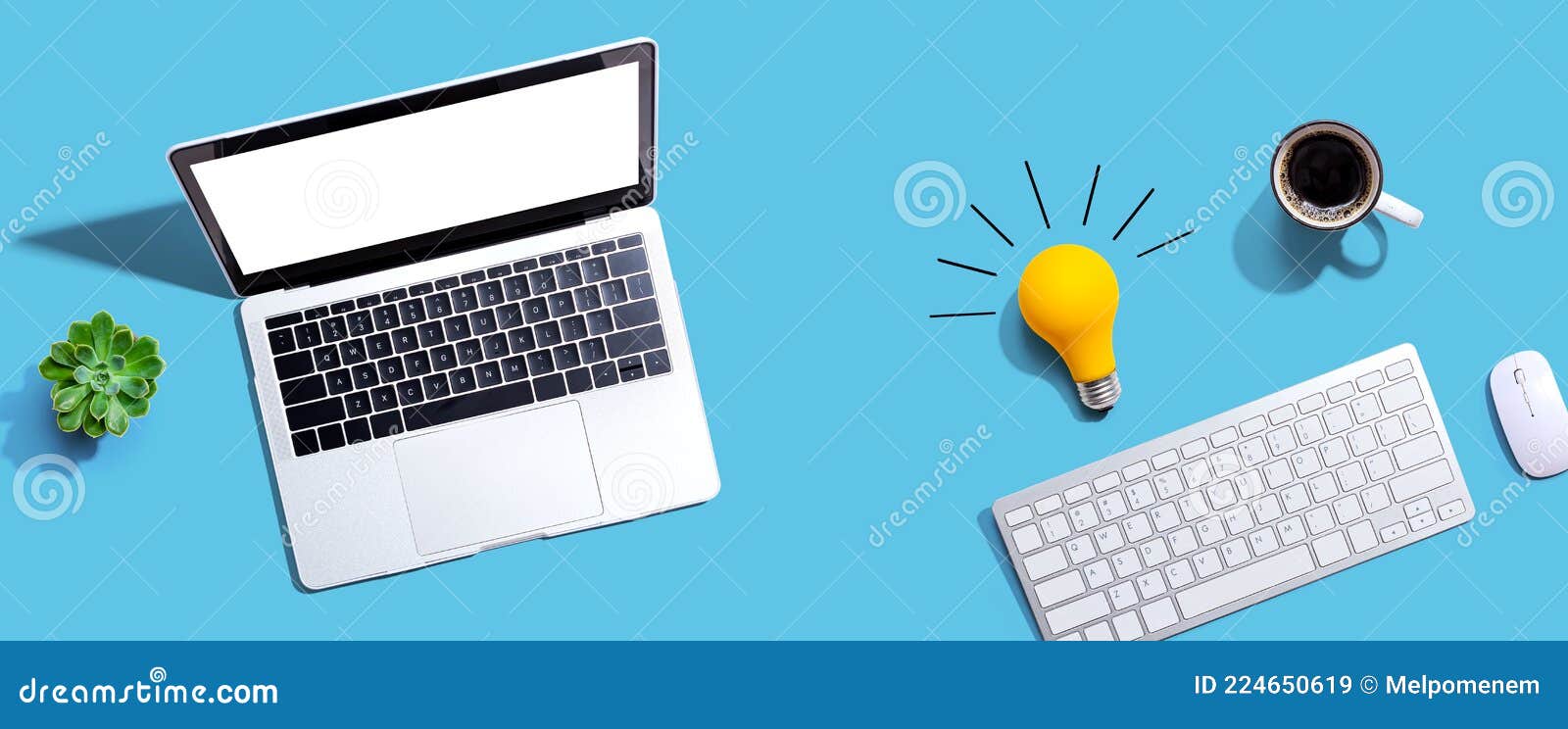 Computers with a Light Bulb Stock Image - Image of solution, marketing ...