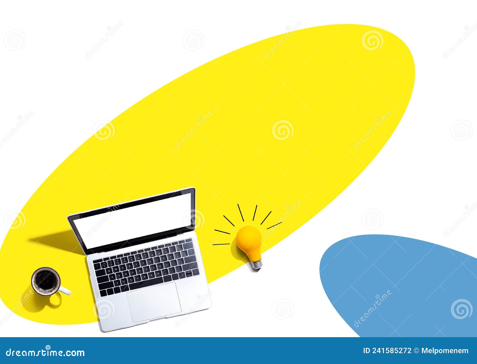 Computers with a Light Bulb Stock Photo - Image of business, laptop ...