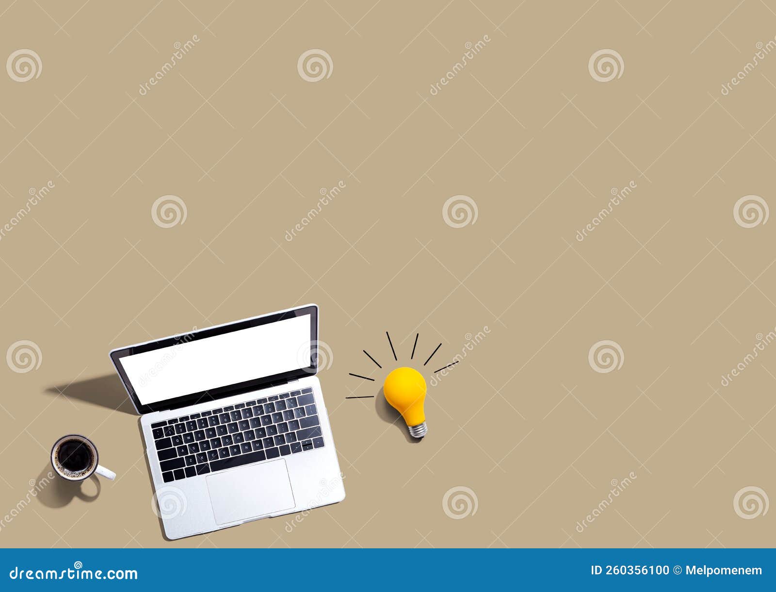 Computers with a Light Bulb Stock Photo - Image of creative, account ...