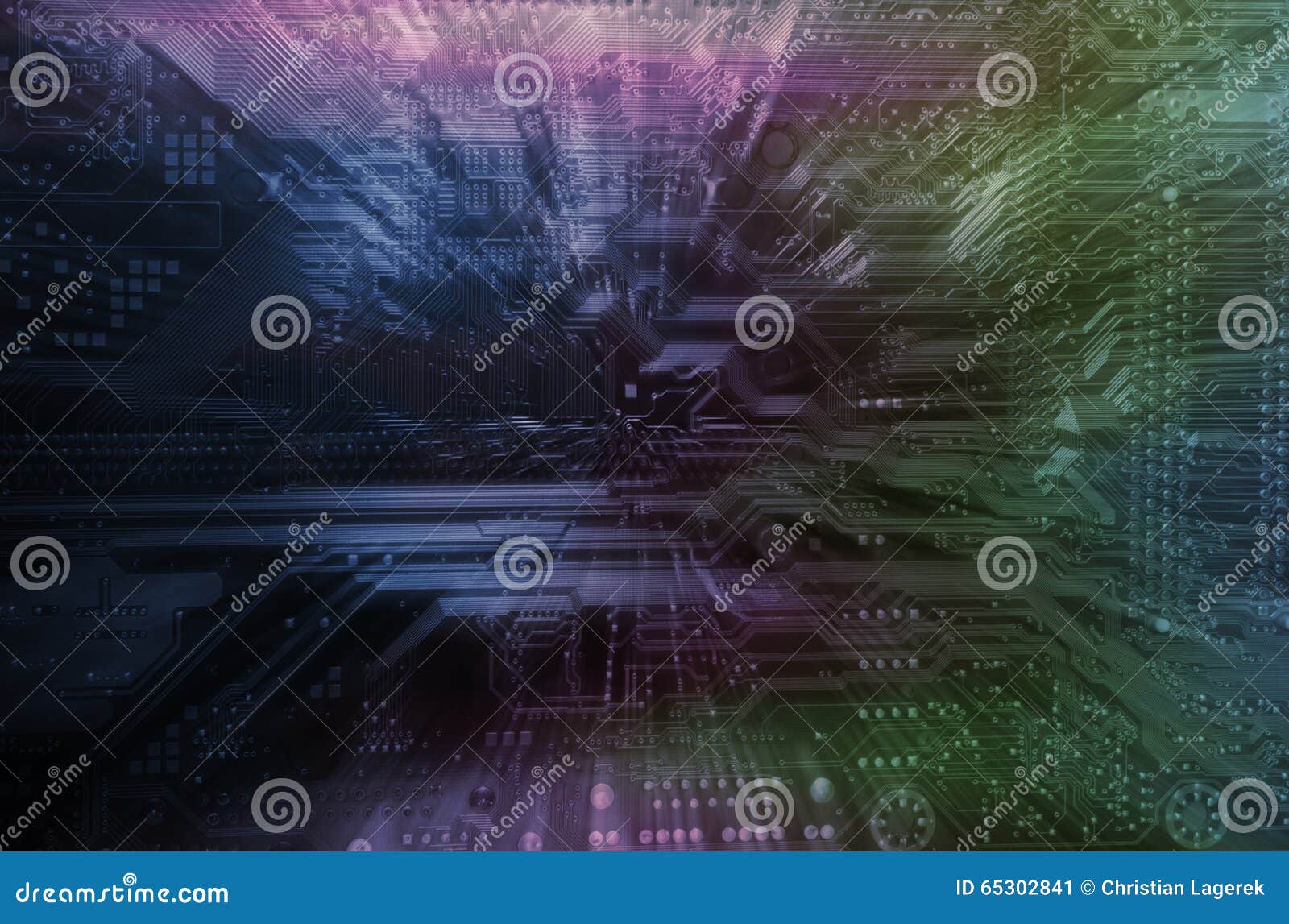 Computers Motherboard in Shades of Colors Stock Image - Image of ...