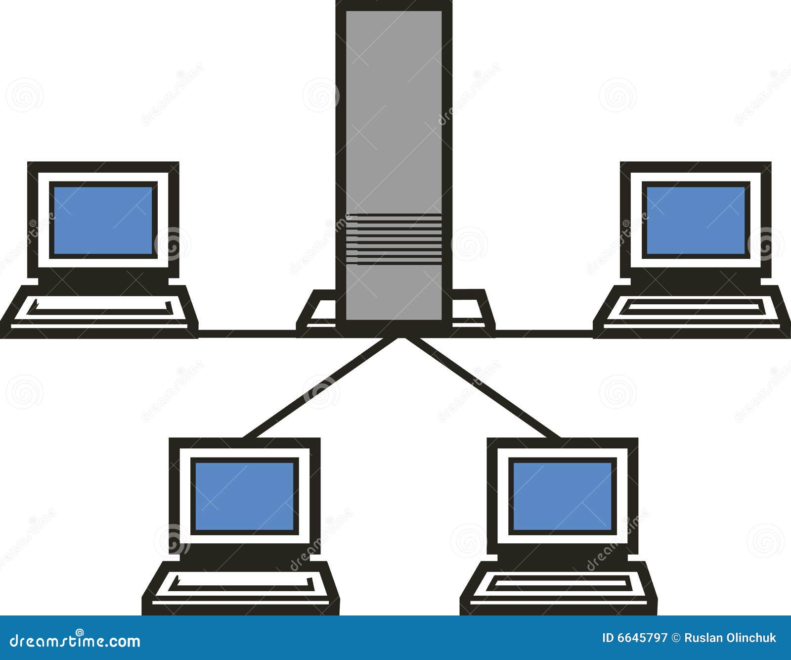 Computers network stock vector. Illustration of domain - 6645797
