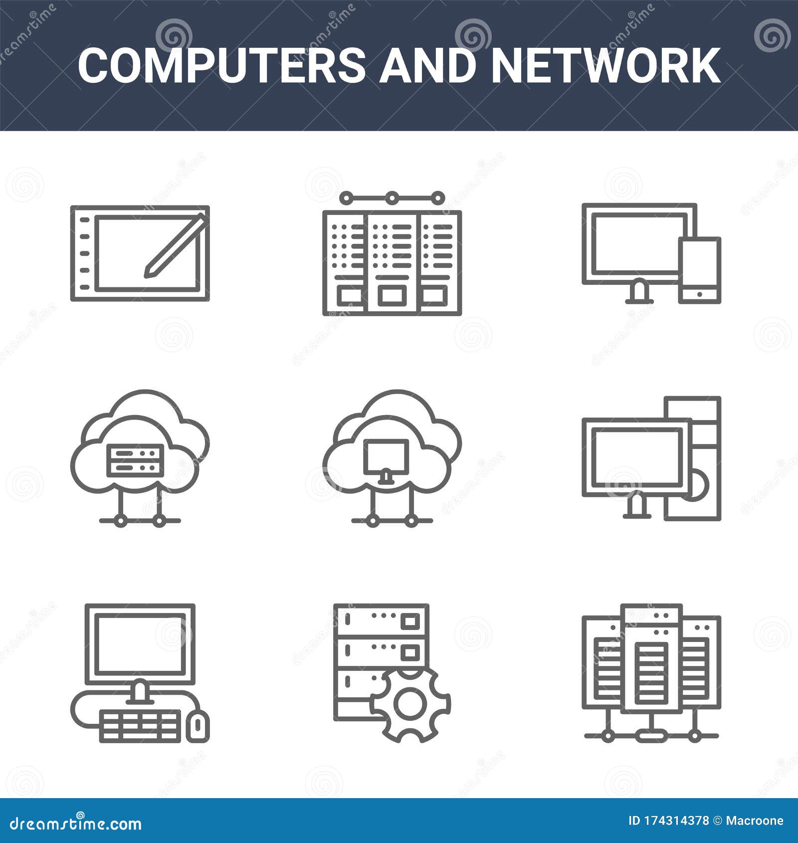 9 Computers and Network Icons Pack. Trendy Computers and Network Icons ...