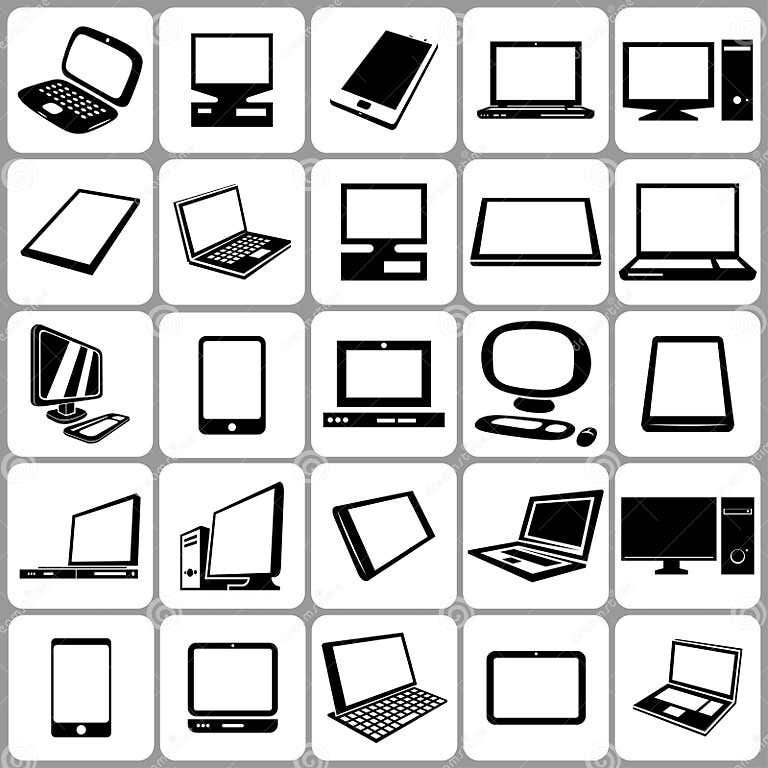 Computers Notebooks and Tablets Set Stock Vector - Illustration of ...