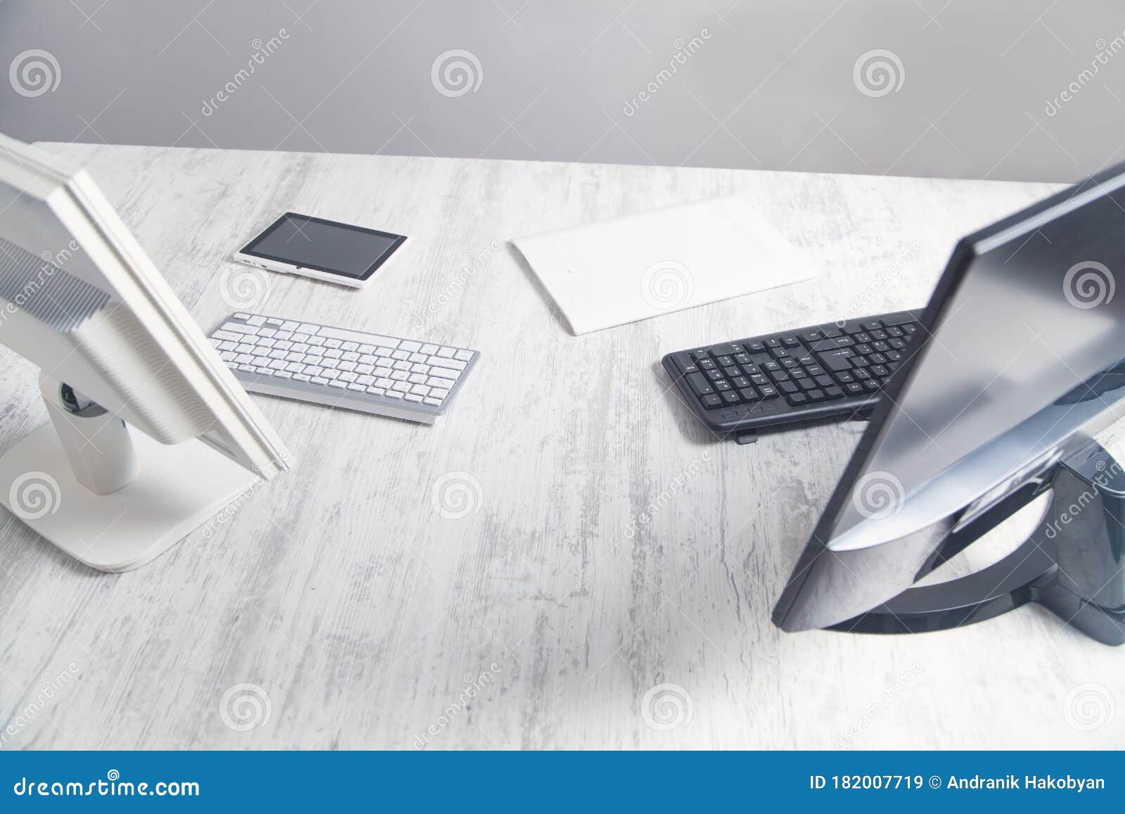 Computers in Office Desk. Technology Stock Image - Image of design ...