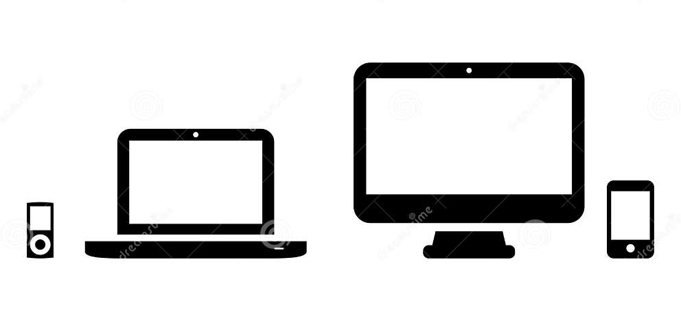 Computers and players stock vector. Illustration of macbook - 11936255