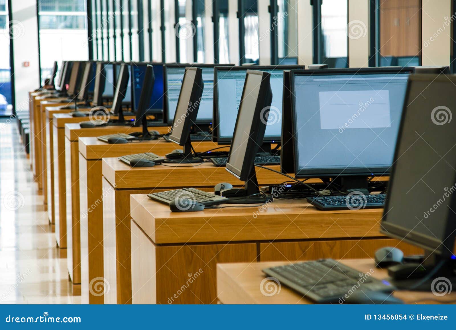Computers ready to use stock photo. Image of screen, office - 13456054