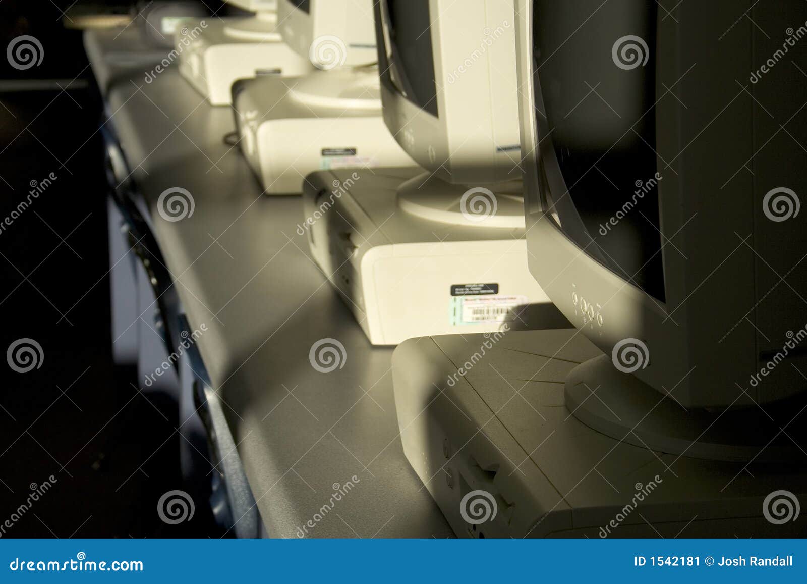 Computers in a Row from Side. Stock Image - Image of computers ...