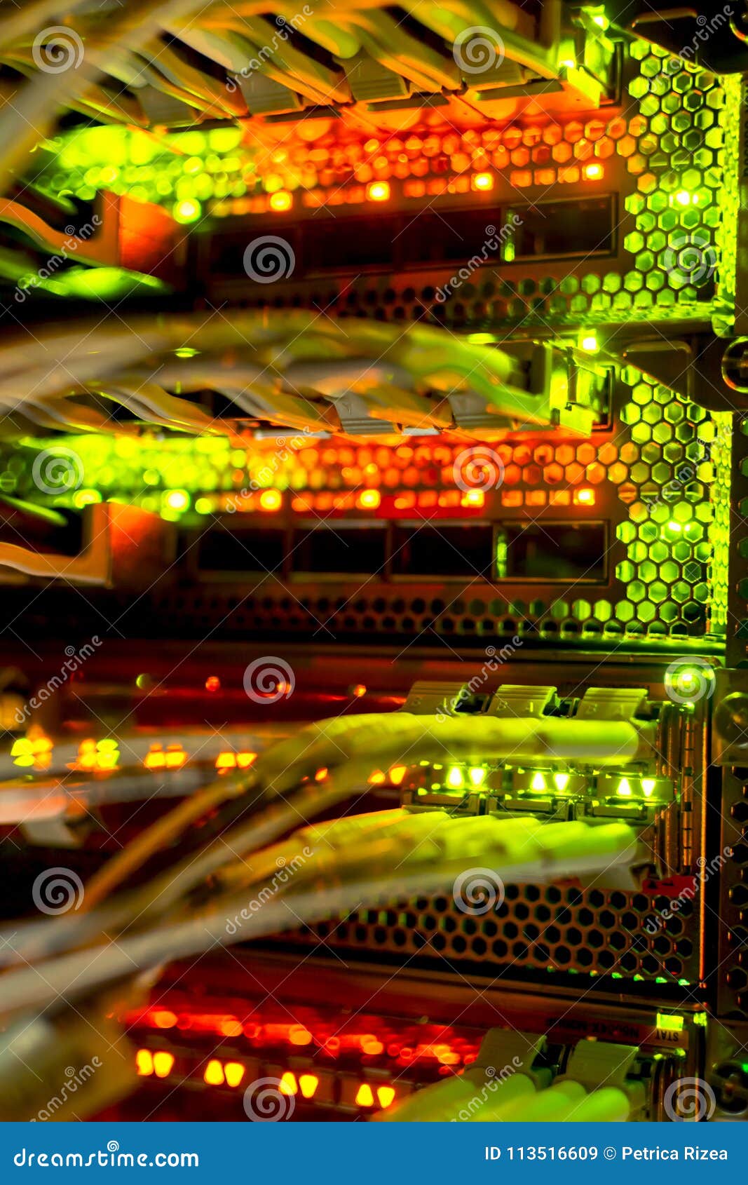 Computers and Servers in Datacenter. Data Storage and Cloud Services ...