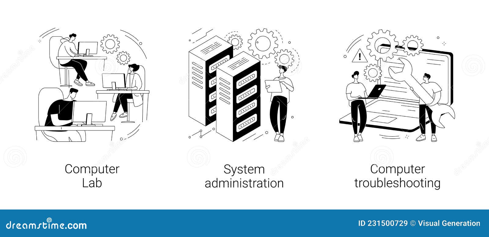 Computers and Software Abstract Concept Vector Illustrations. Stock ...