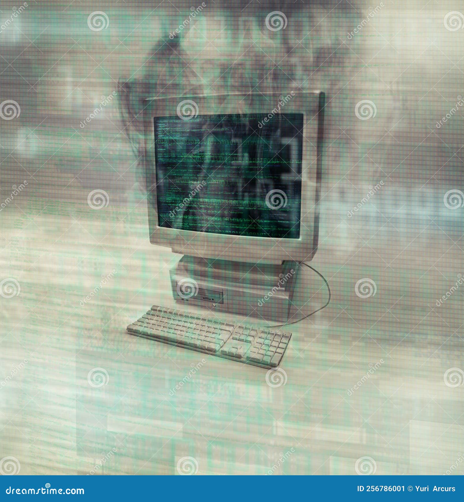 This Computers Time is Up. a Desktop Computer Smoking after Burning Out ...