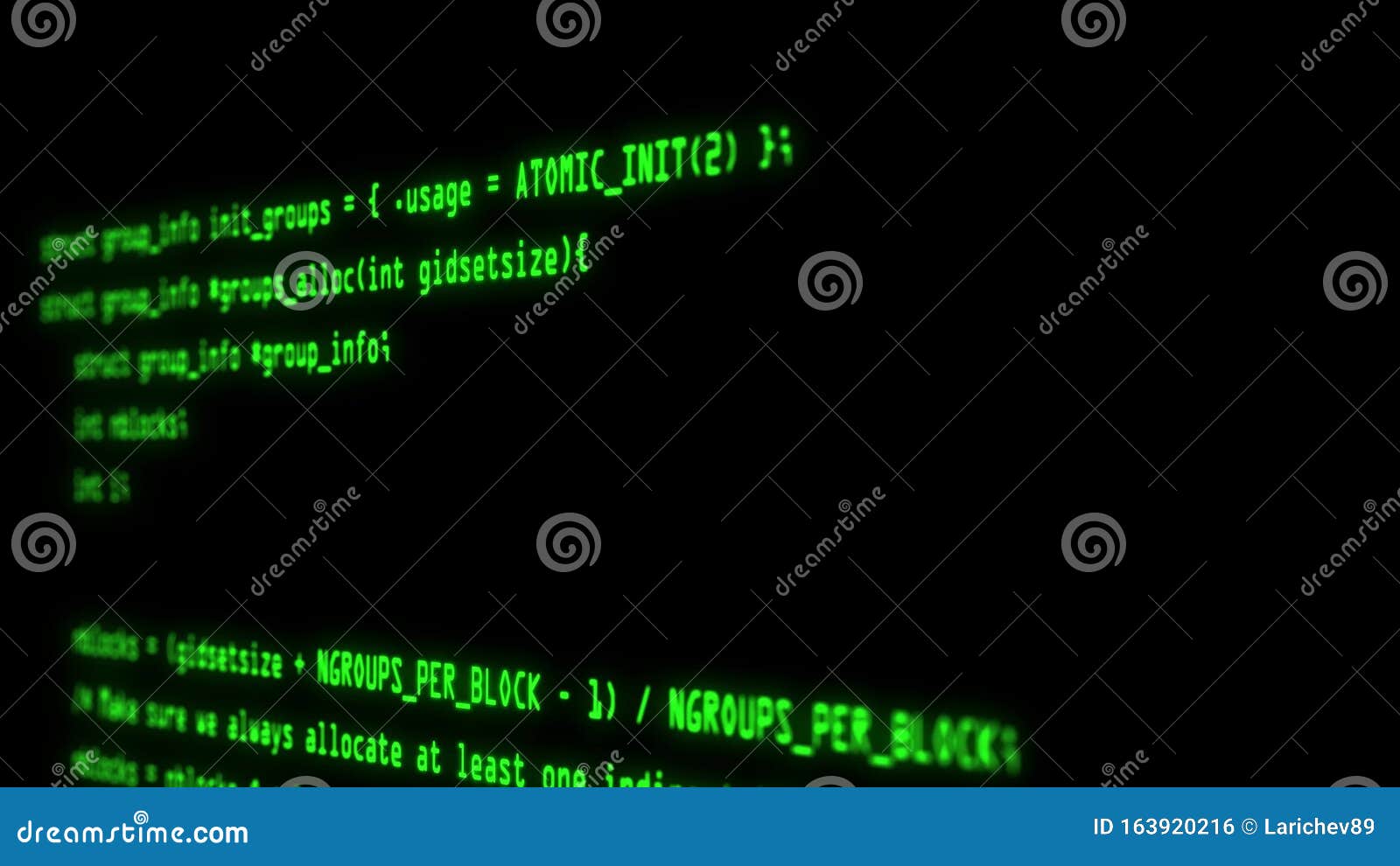 Computerscherm Met Programmacode Voor Hacking Hackeraanval Gedetecteerd ...