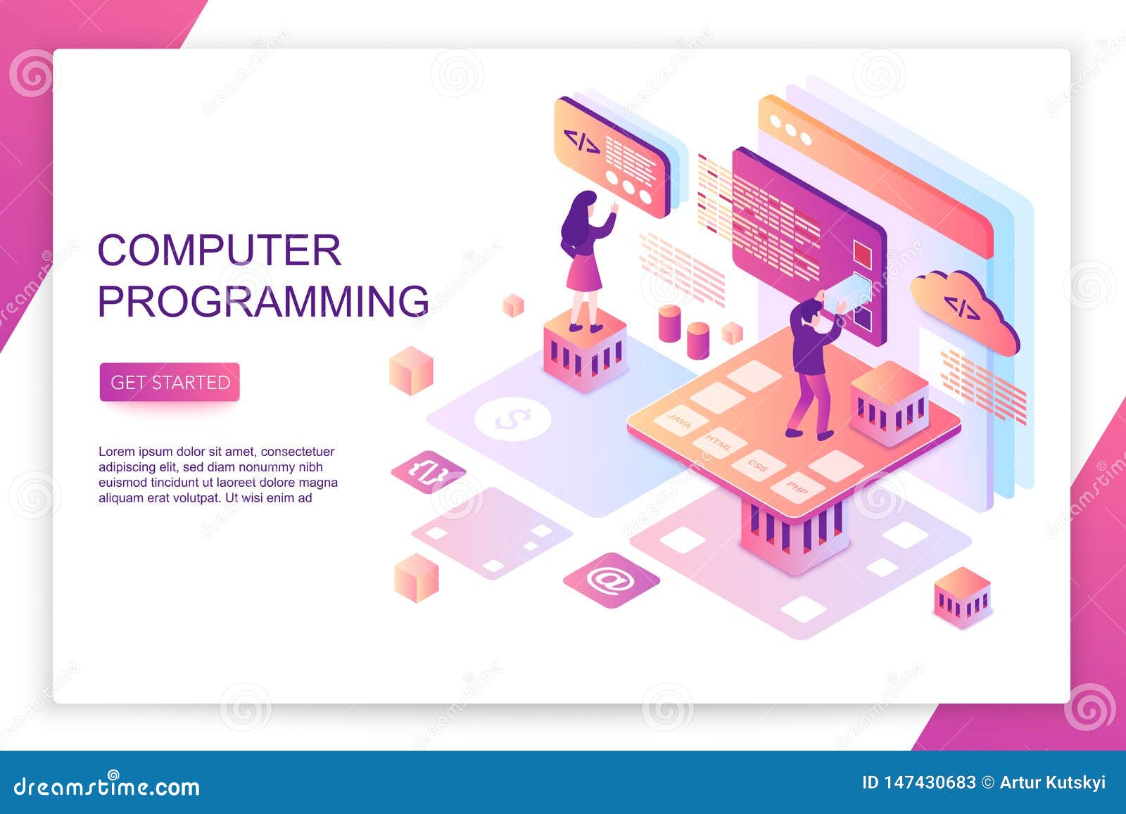 Computersoftware Programmering Coderend Vooreindontwikkeling Het Moderne 3d Isometrische