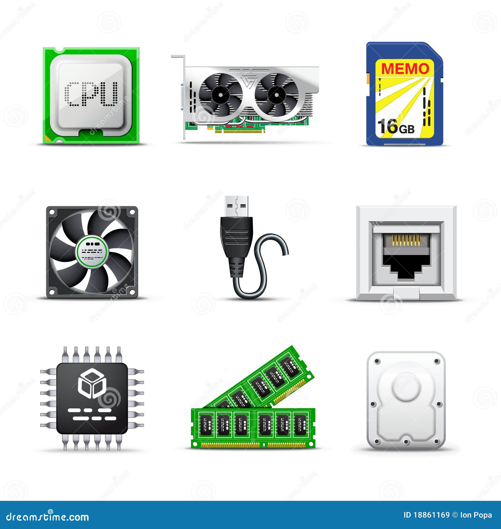 Computerteile 2| Bella Serie Vektor Abbildung - Illustration von ...