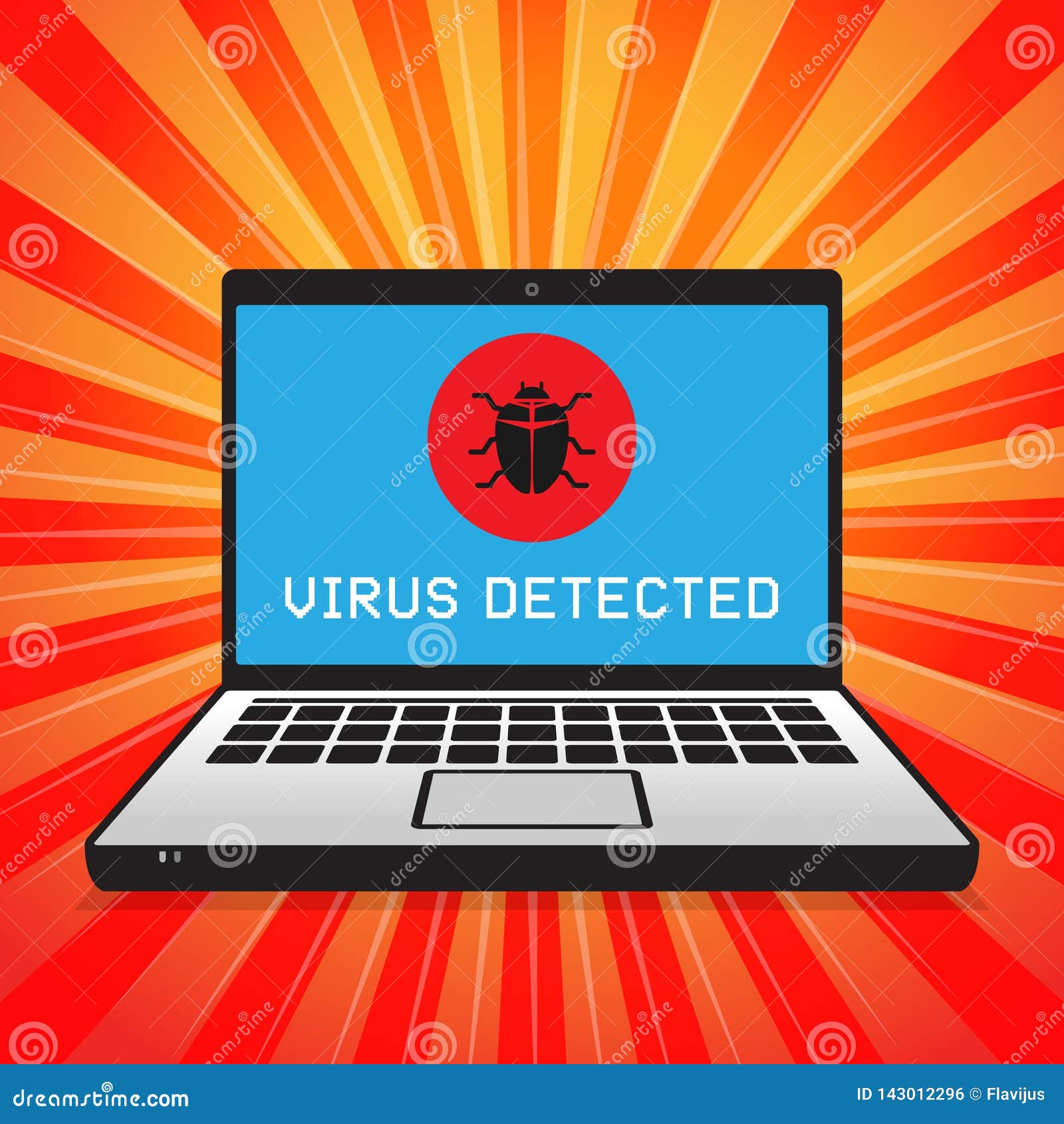 Computervirus Angreifender Alarm Vektor Abbildung - Illustration von ...