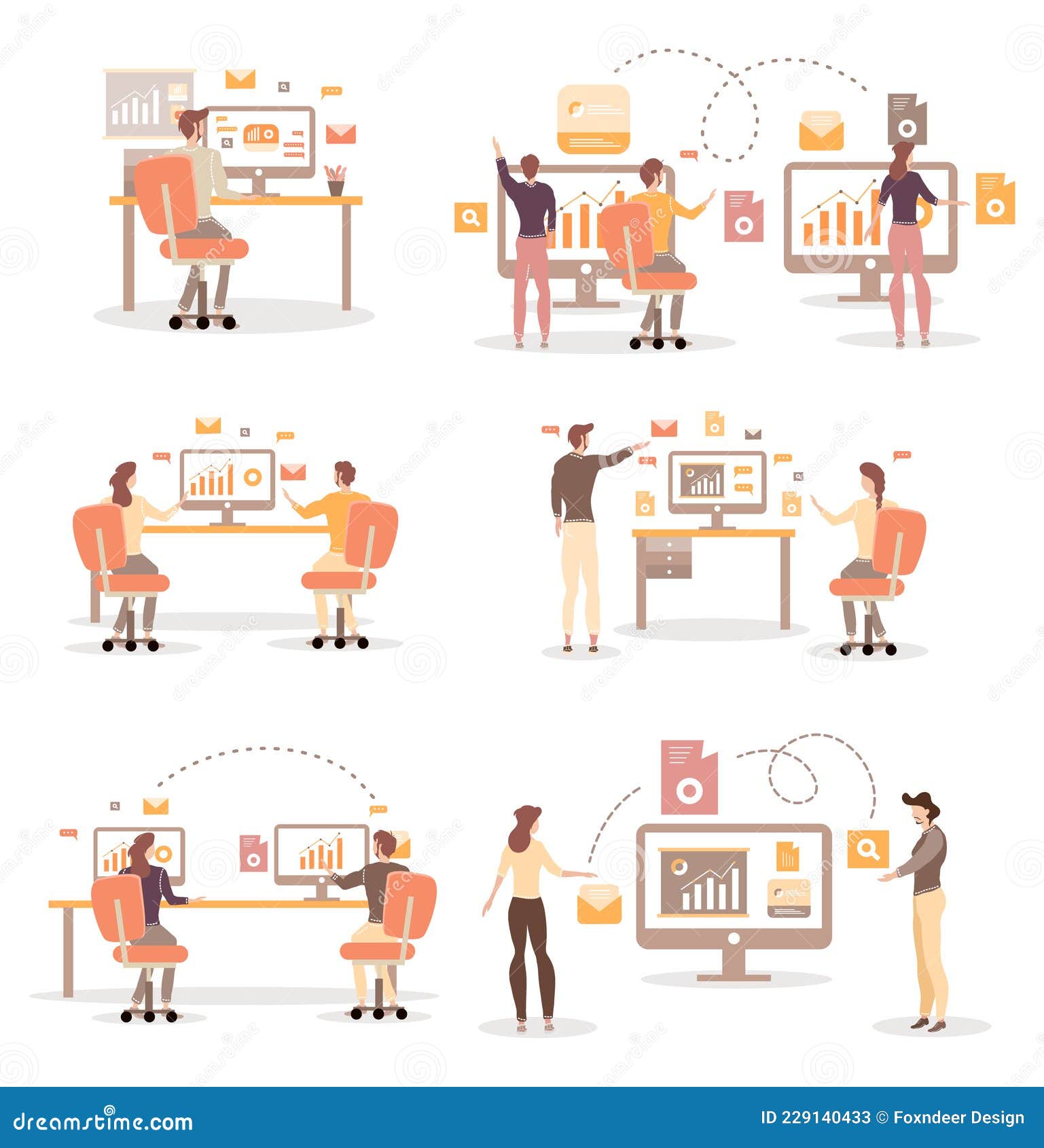 Computing Business Illustration, Business Work Illustration Vector ...