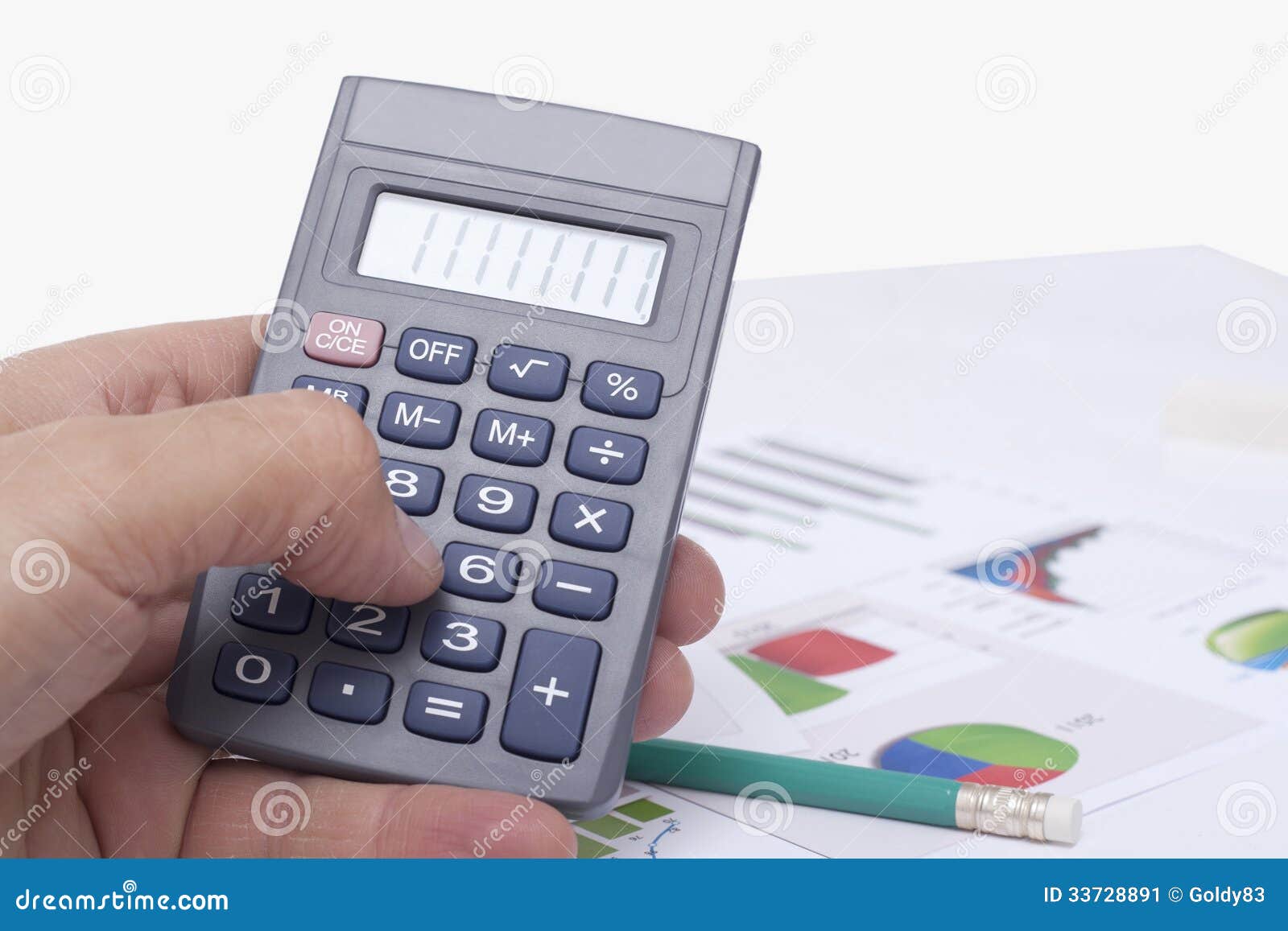 Computing on the Calculator Stock Image - Image of earnings, number ...