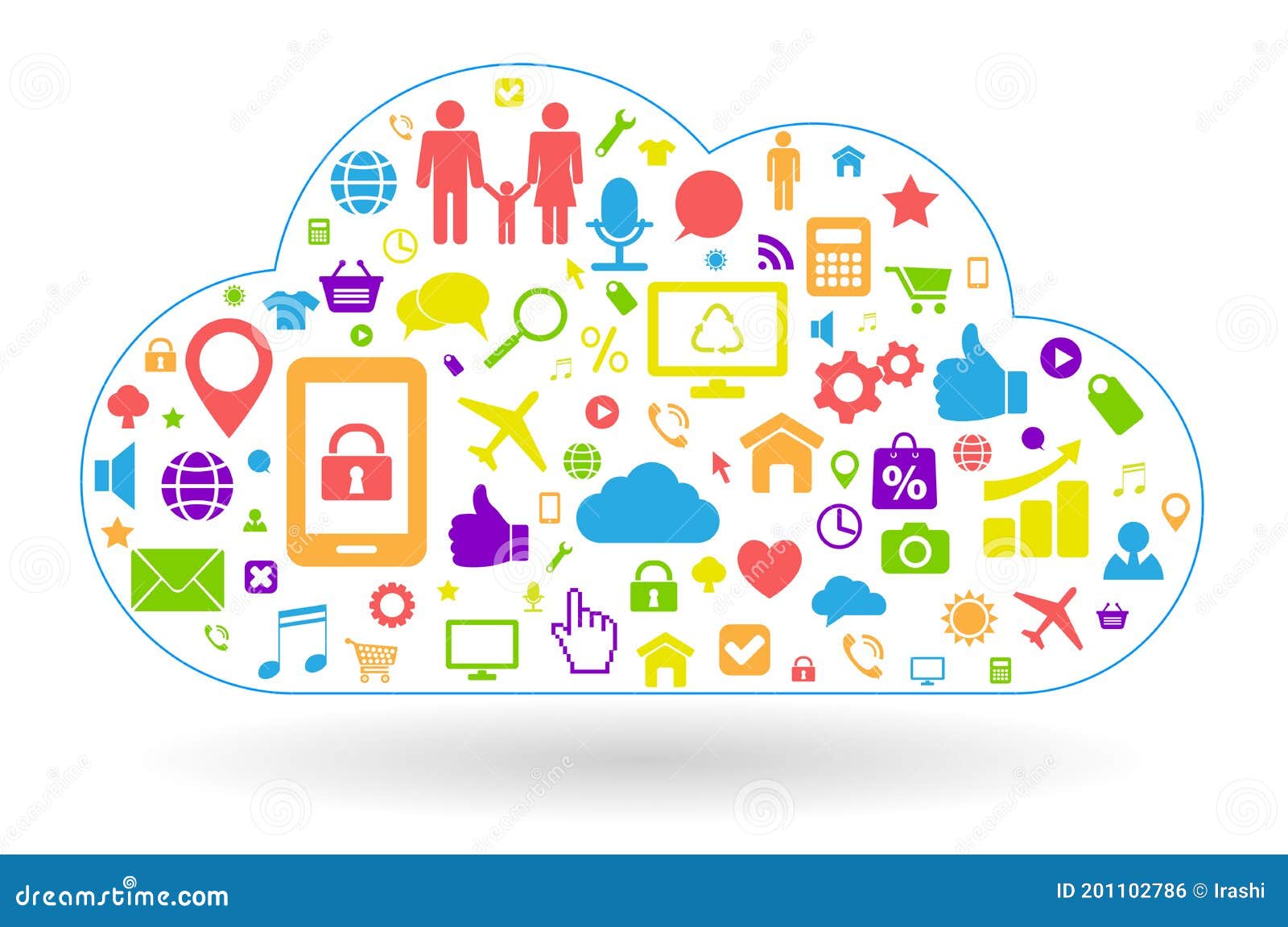 Computing Cloud Social Media Stock Vector - Illustration of connect ...