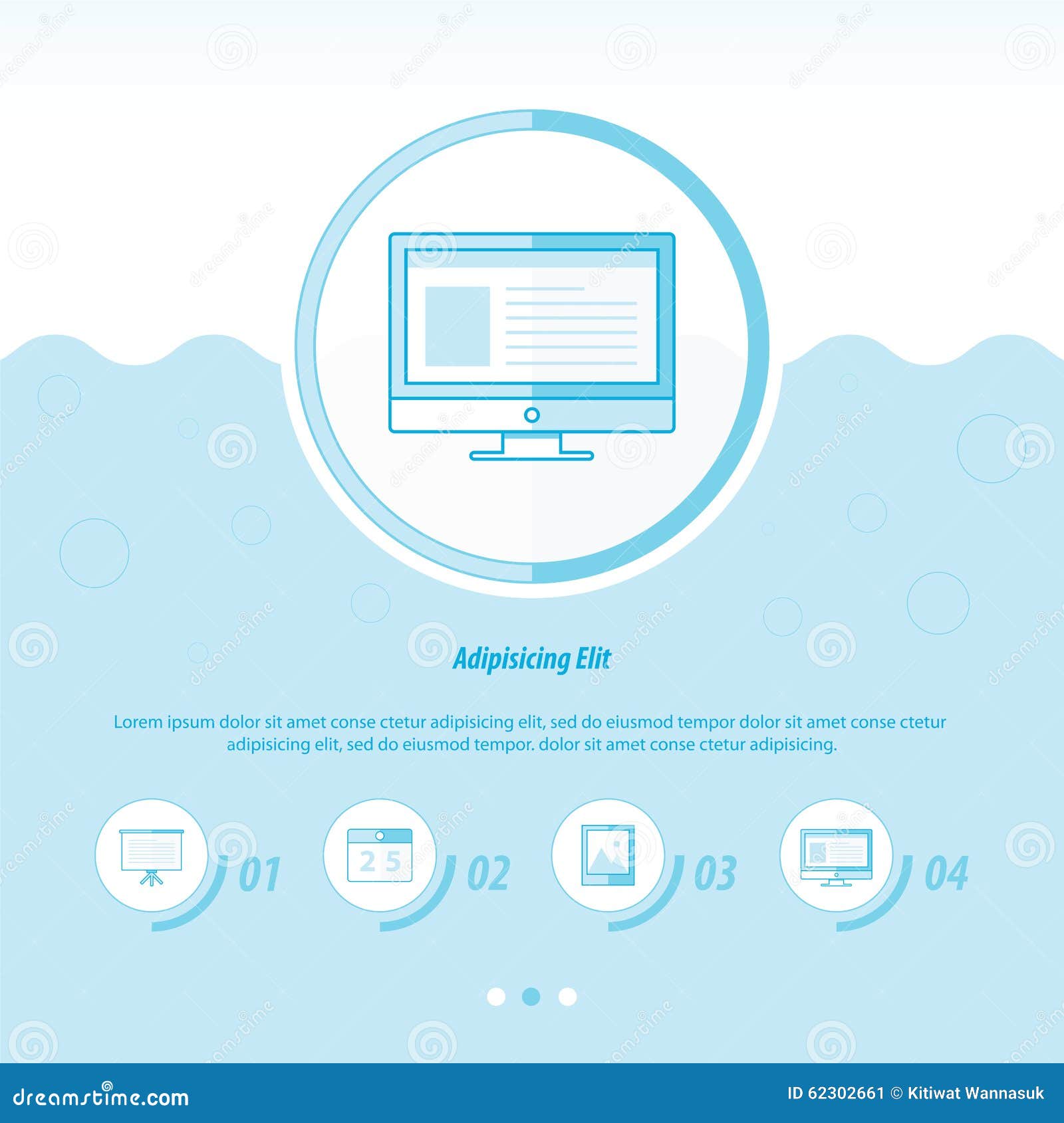 Computing Concept Design Template Blue Color Stock Vector ...