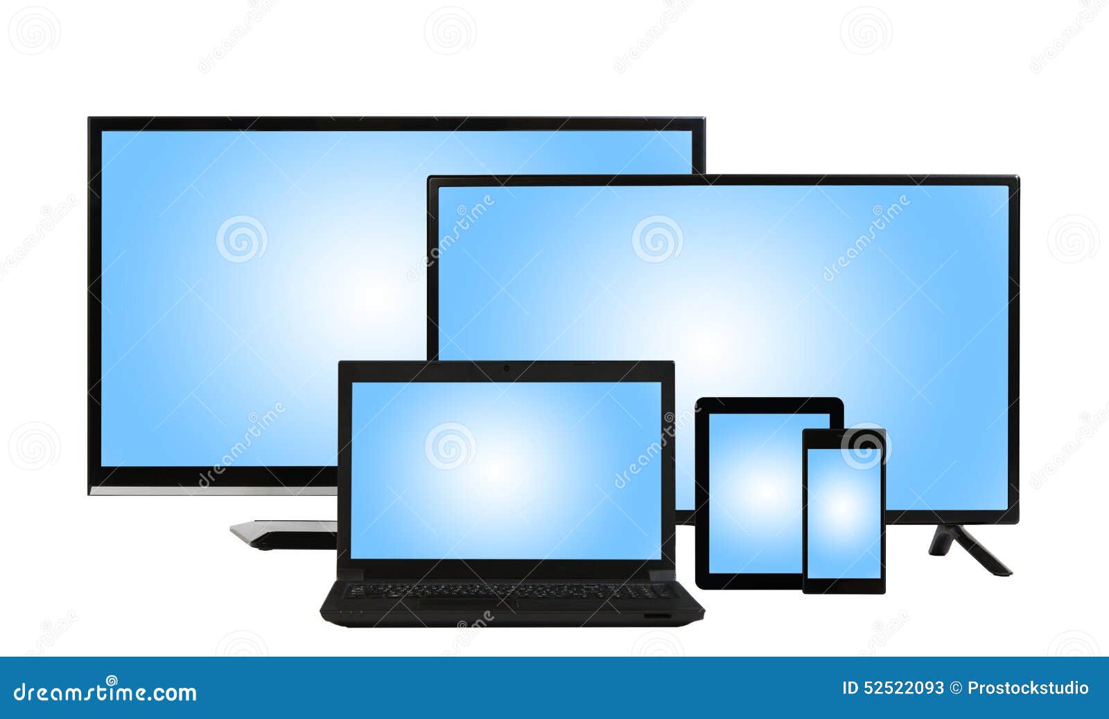 Computing Concept - Lots of Different Monitors Isolated Stock Image ...