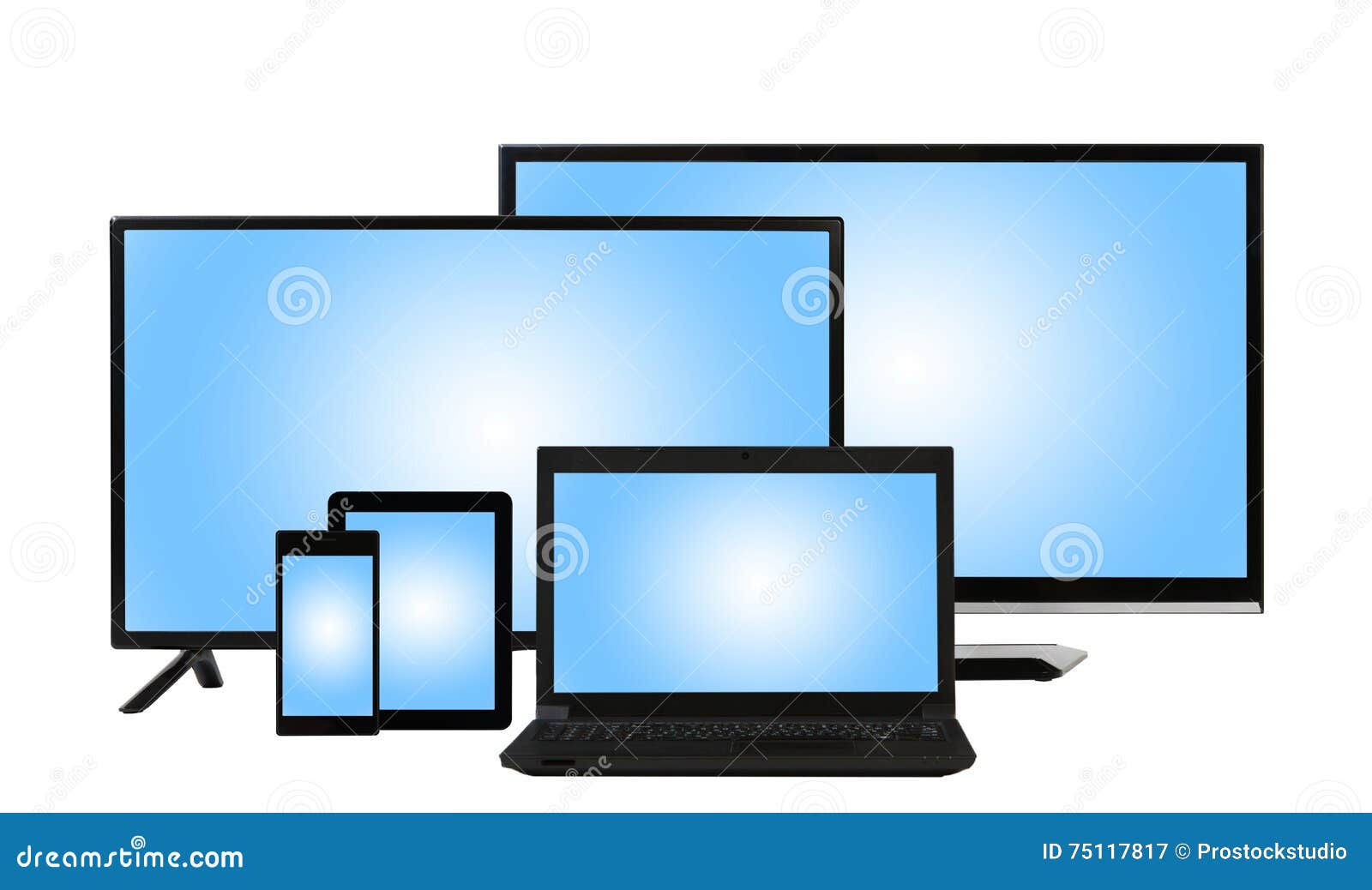 Computing Concept - Lots of Different Monitors Isolated Stock Image ...