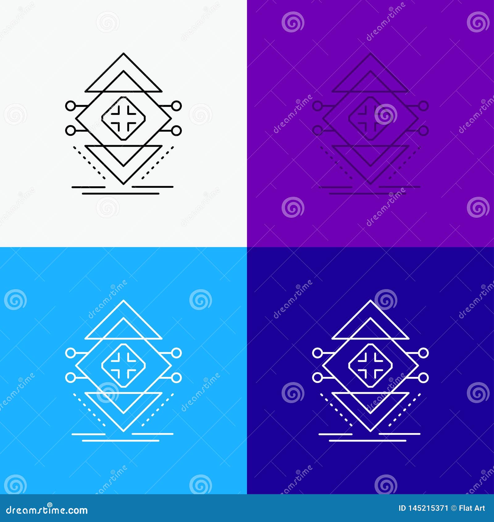 Computing Data Infrastructure Science Structure Icon Over Various