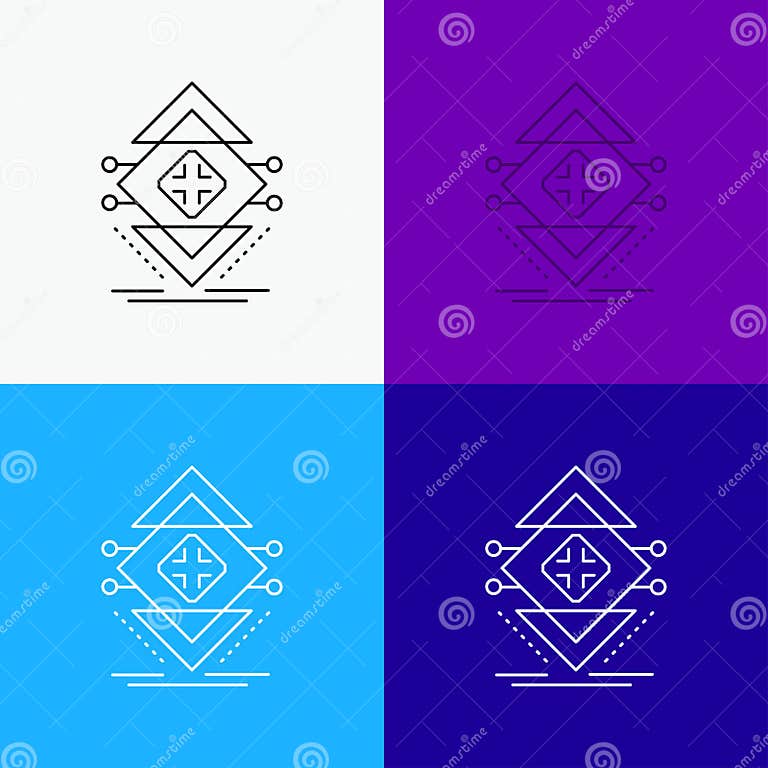 Computing Data Infrastructure Science Structure Icon Over Various