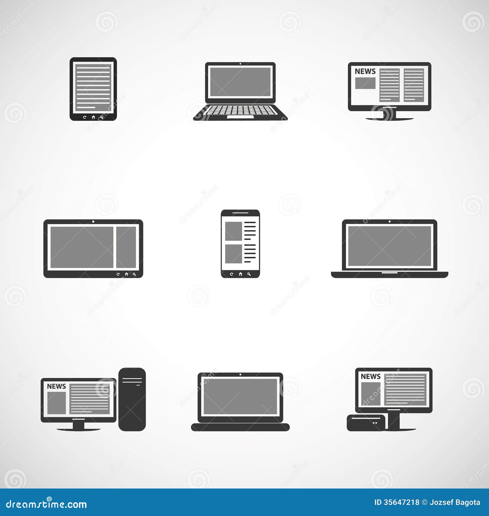 Computing Device Icons stock vector. Illustration of idea - 35647218