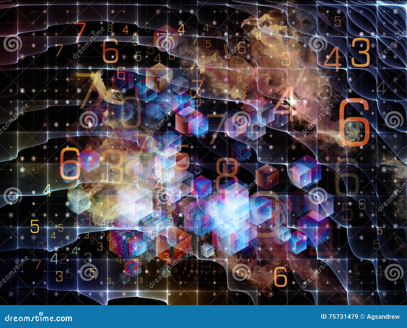 Computing Digital Grid stock image. Image of research - 75731479