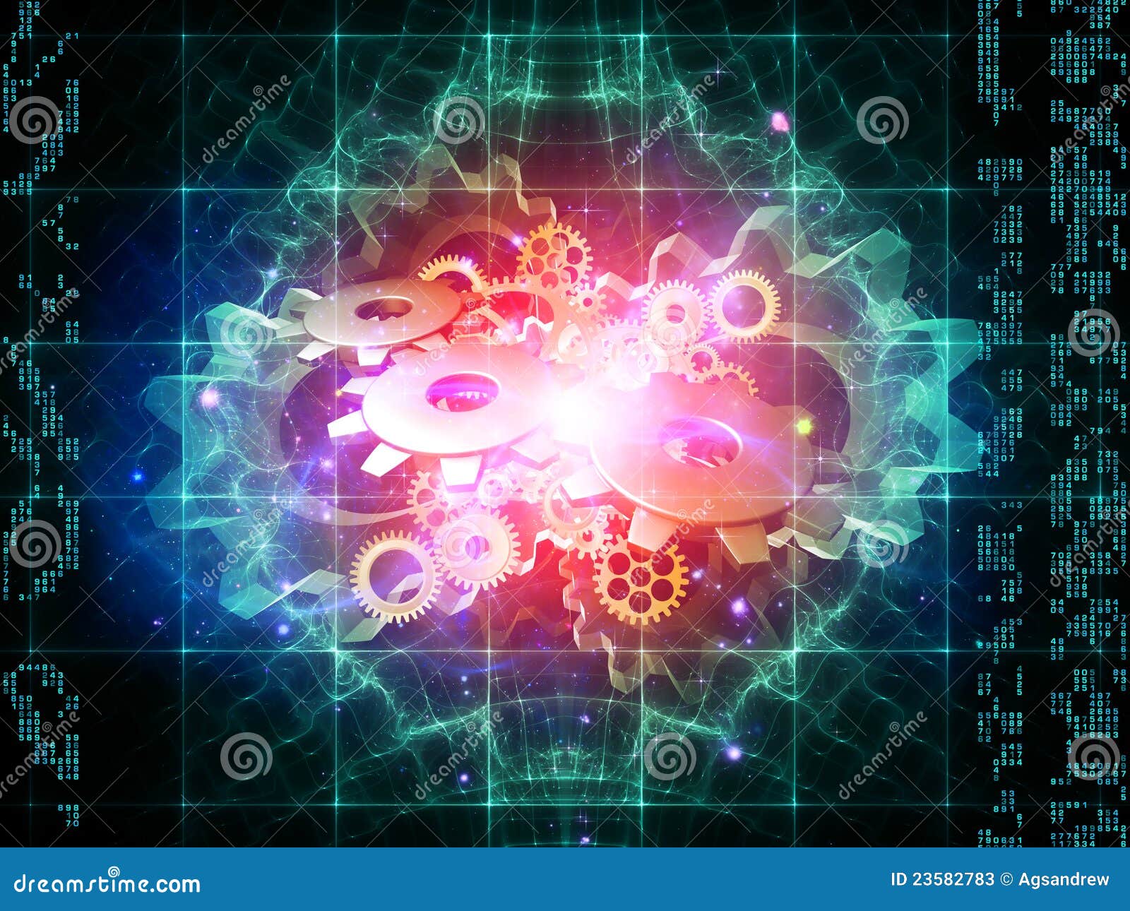Computing gears stock illustration. Illustration of progress - 23582783