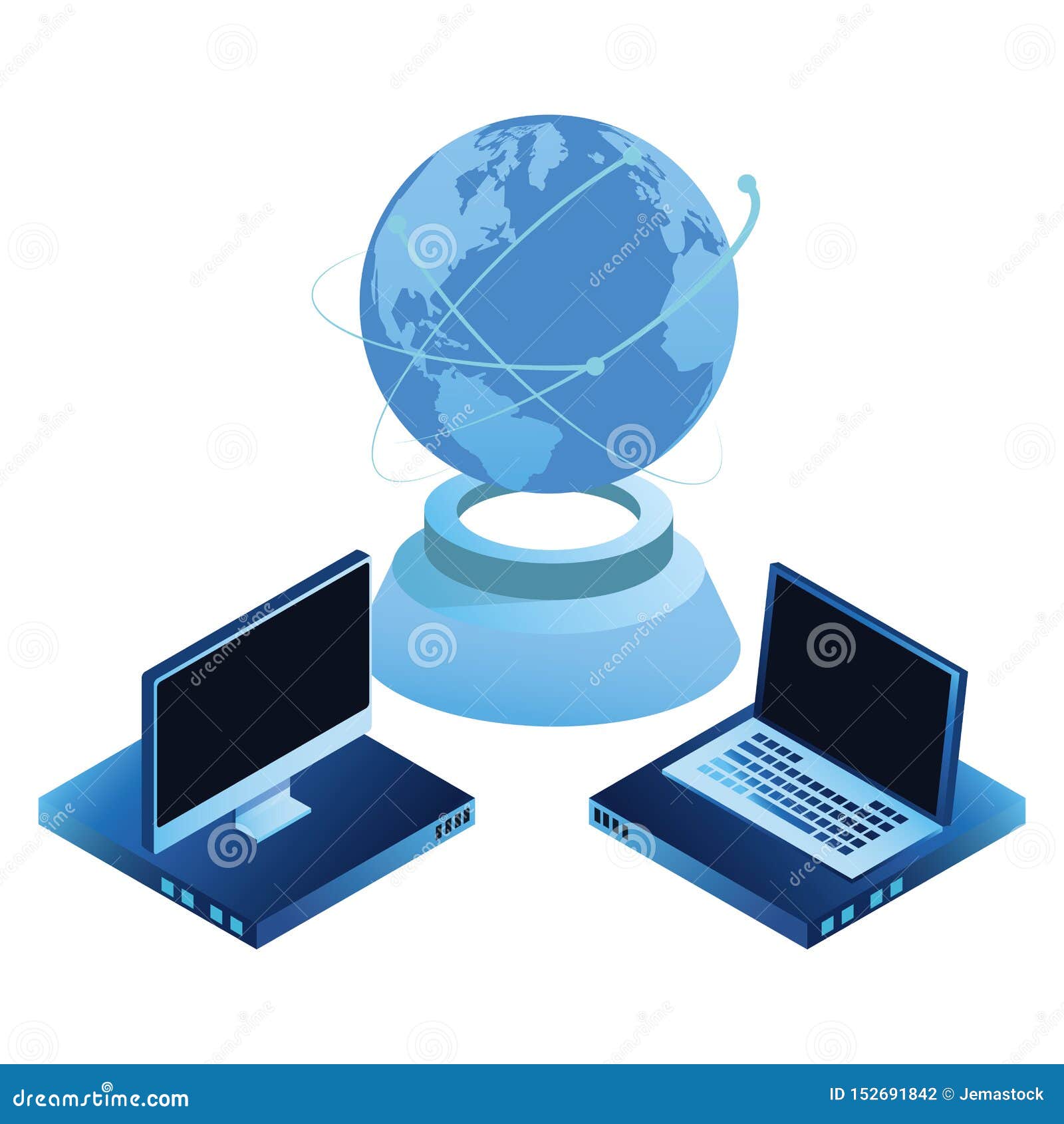 Computing Global Technology and Networking Stock Vector - Illustration ...