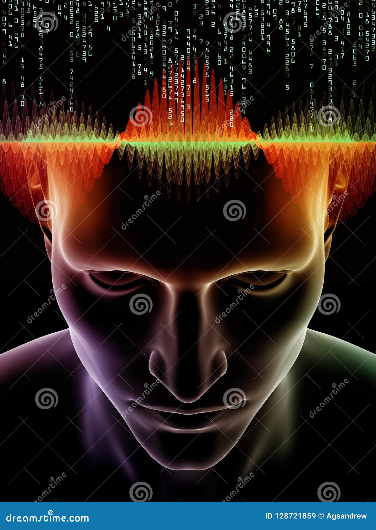 Computing Human Mind stock illustration. Illustration of illuminate ...