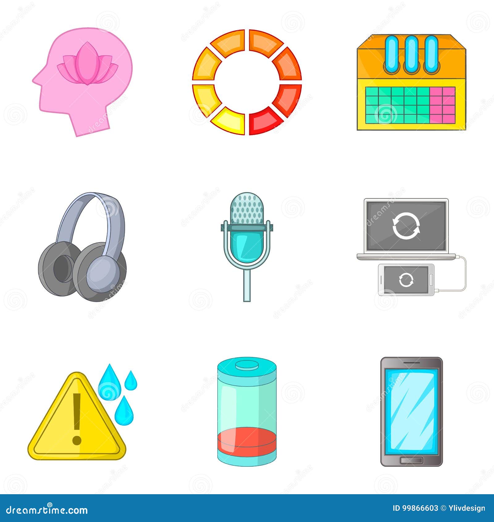 Computing Icon Set, Cartoon Style Stock Vector - Illustration of global ...