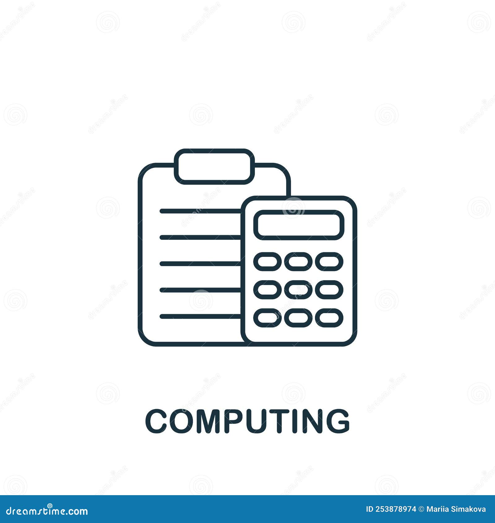 Computing Icon. Line Simple Industry 4.0 Icon for Templates, Web Design ...