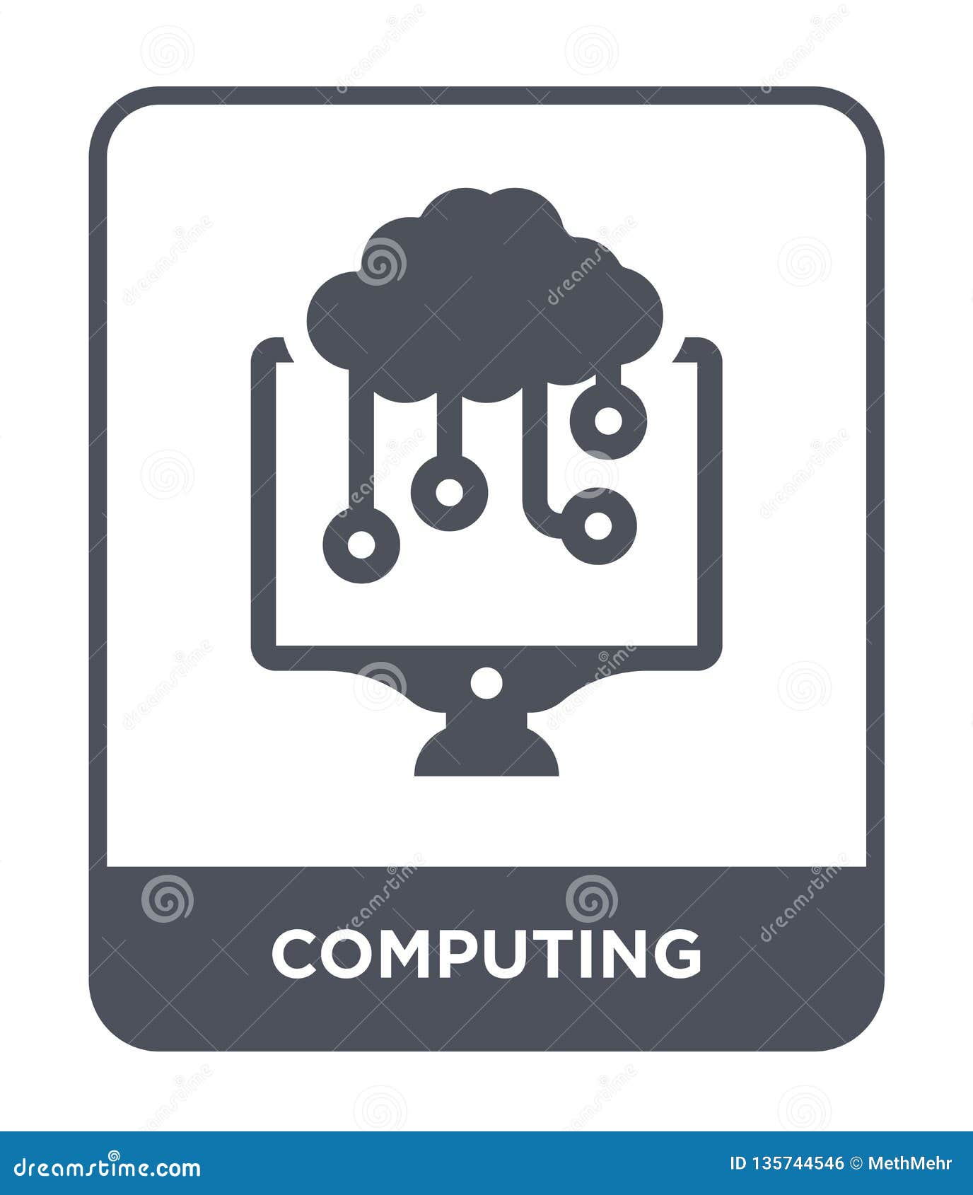 Computing Icon in Trendy Design Style. Computing Icon Isolated on White ...