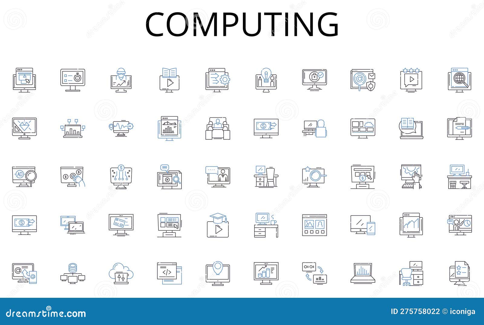 Computing Line Icons Collection. Learning, Curriculum, Playground ...