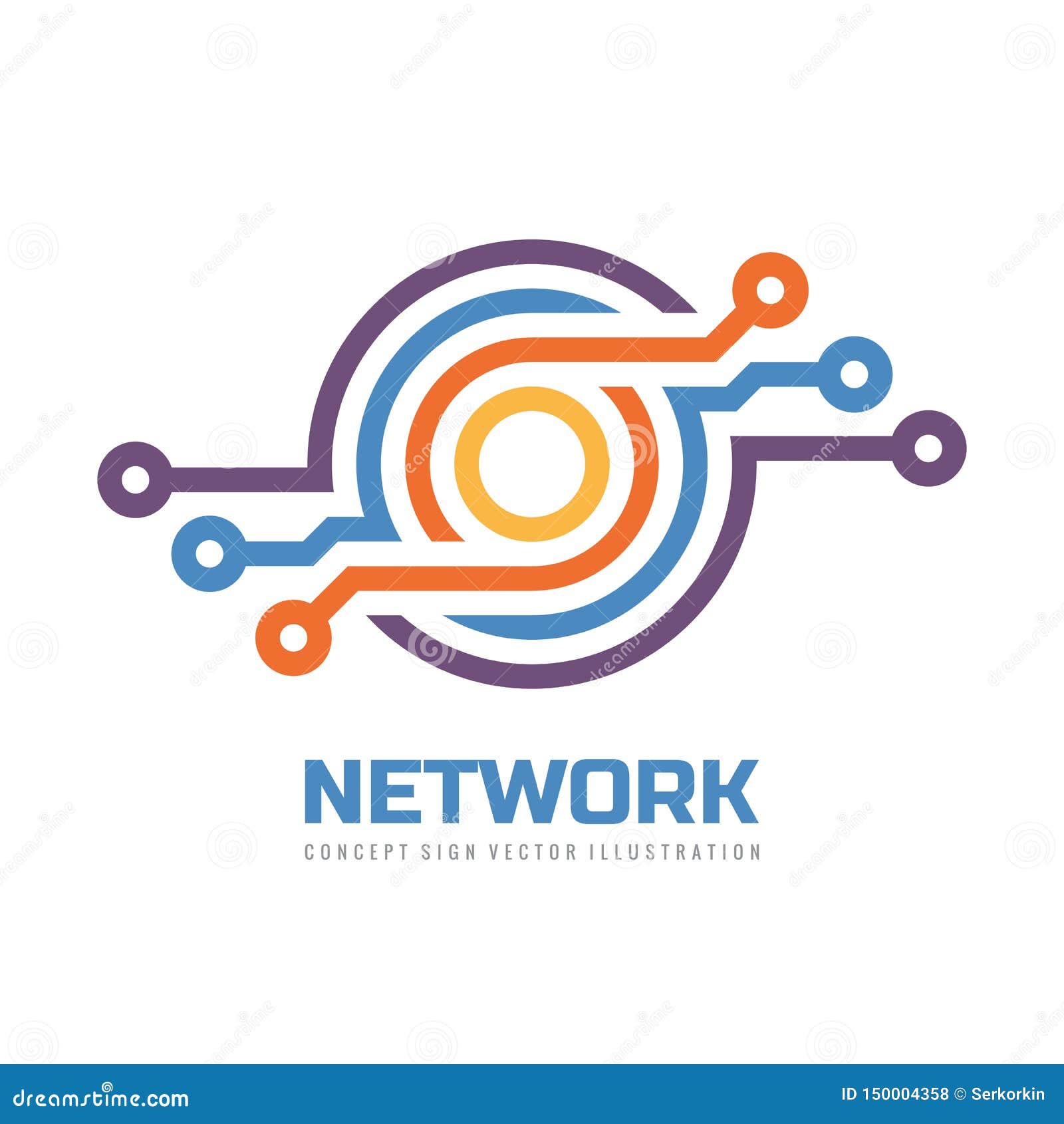 Computing Network - Vector Logo Design. Technology Concept Sign ...