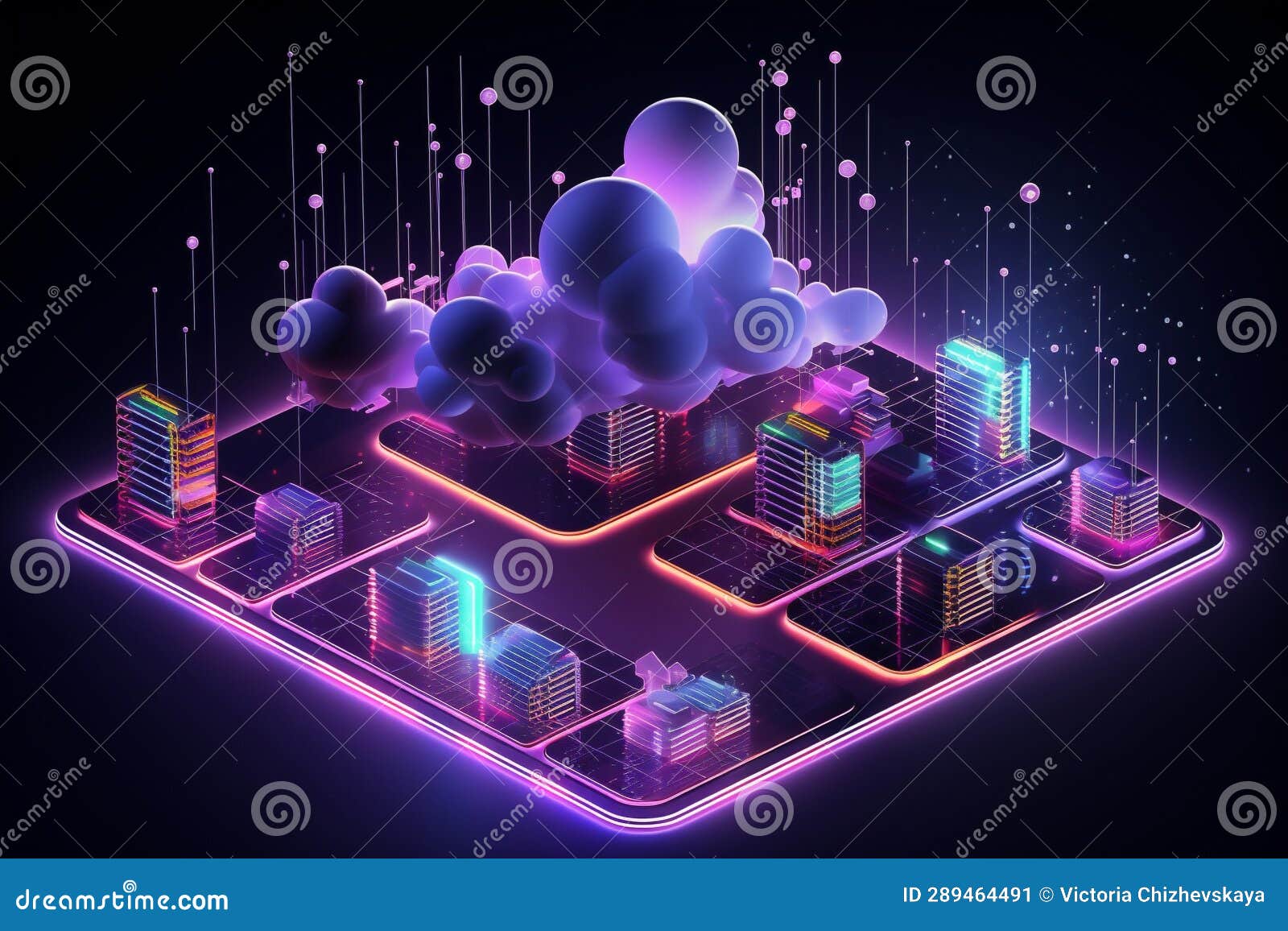 Computing Networking Server Cyberspace Technology Cloud Database Connect Concept Communication ...