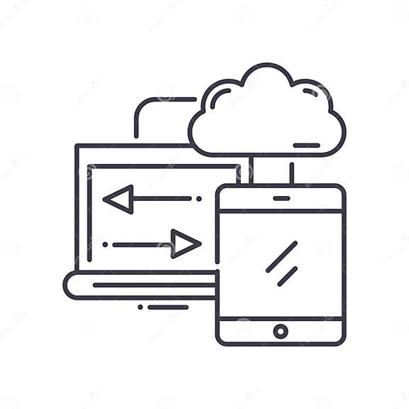Computing Platform Icon, Linear Isolated Illustration, Thin Line Vector ...