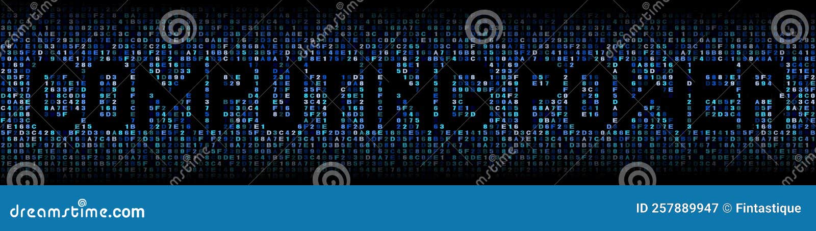 Computing Power Text on Abstract Blue Hex Background Illustration Stock ...