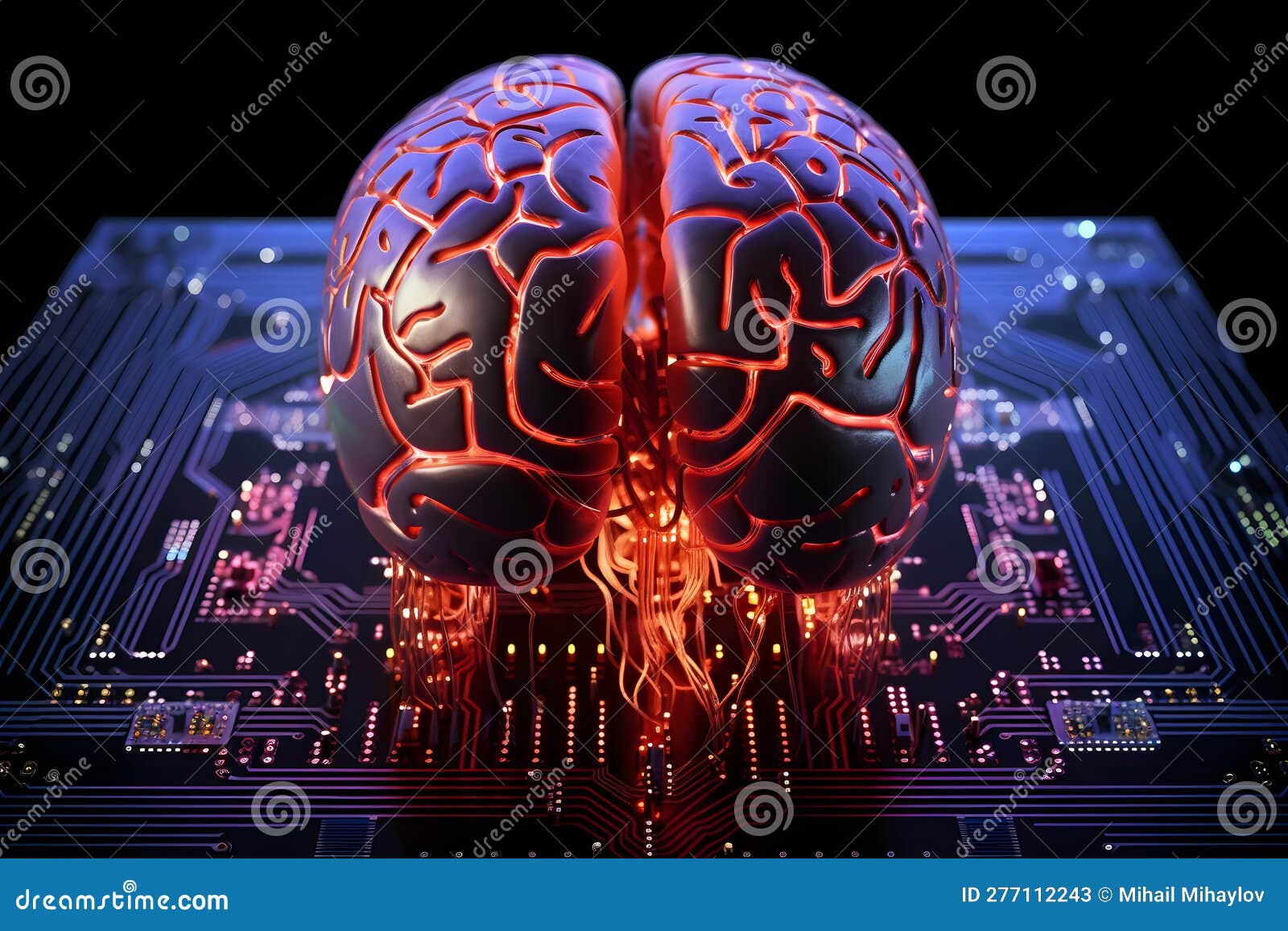Computing Power: the Human Brain As a Computer Ai Generated Art Stock ...