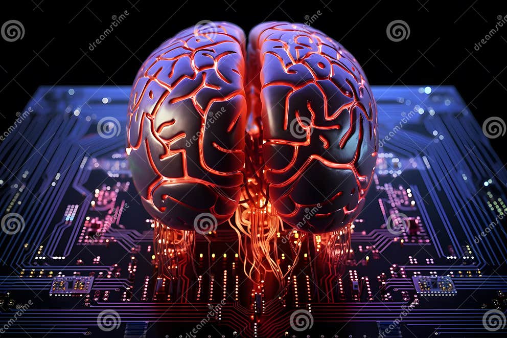 Computing Power: the Human Brain As a Computer Ai Generated Art Stock ...