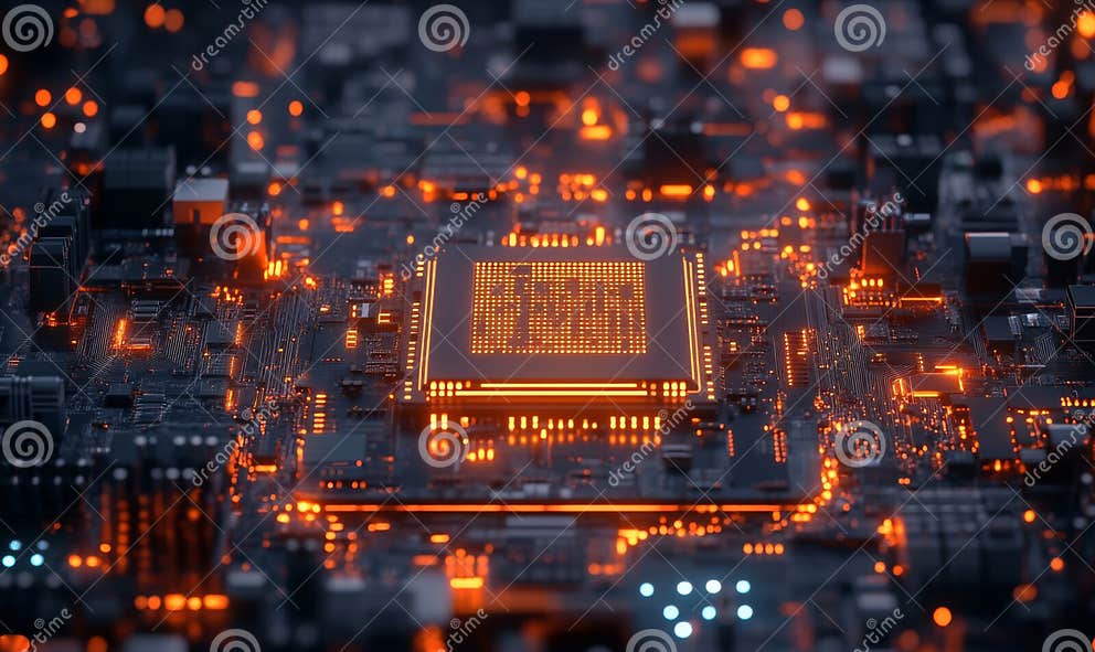 Computing Processor, CPU, Microchip, and Electronic Circuit Board ...