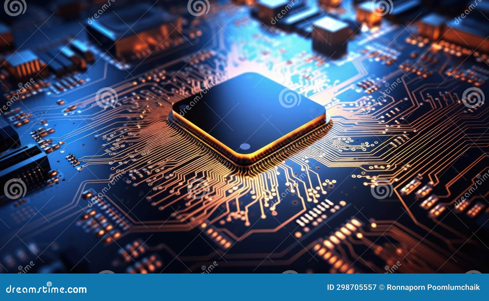 Computing Processor Cpu Microchip And Electronic Circuit Board