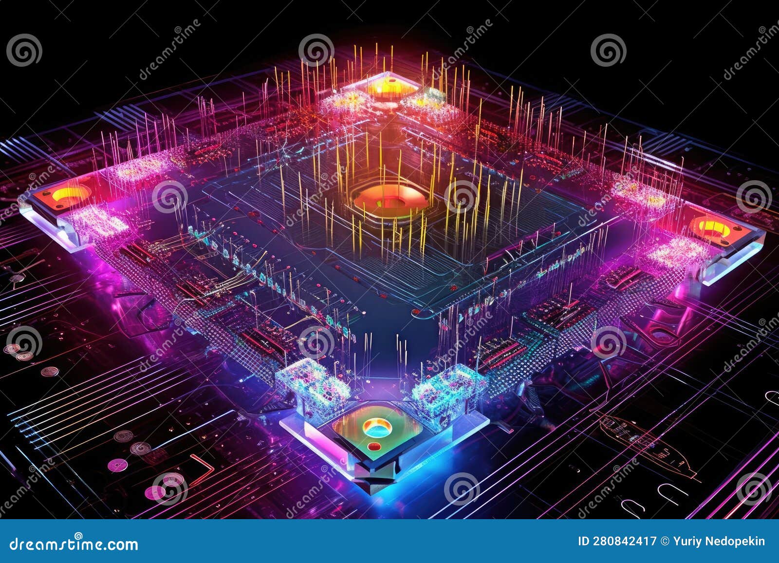 Computing and Quantum Technology. Generative AI Stock Illustration ...