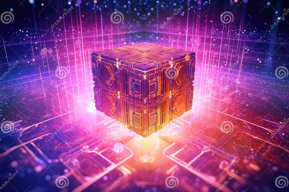 Computing and Quantum Technology. Generative AI Stock Illustration ...