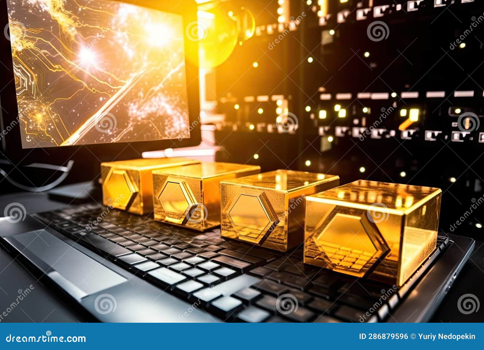 Computing and Quantum Technology. Generative AI Stock Illustration ...