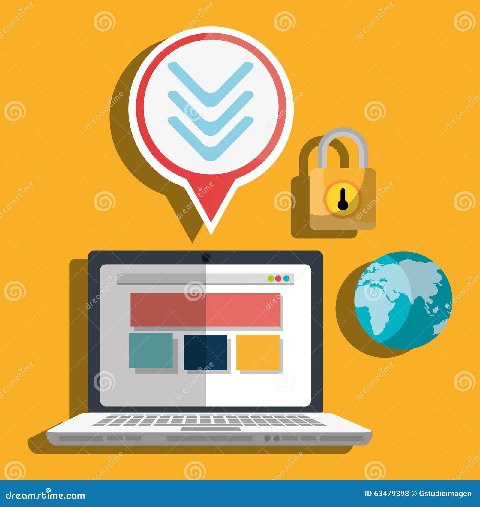 Computing security system stock illustration. Illustration of security ...