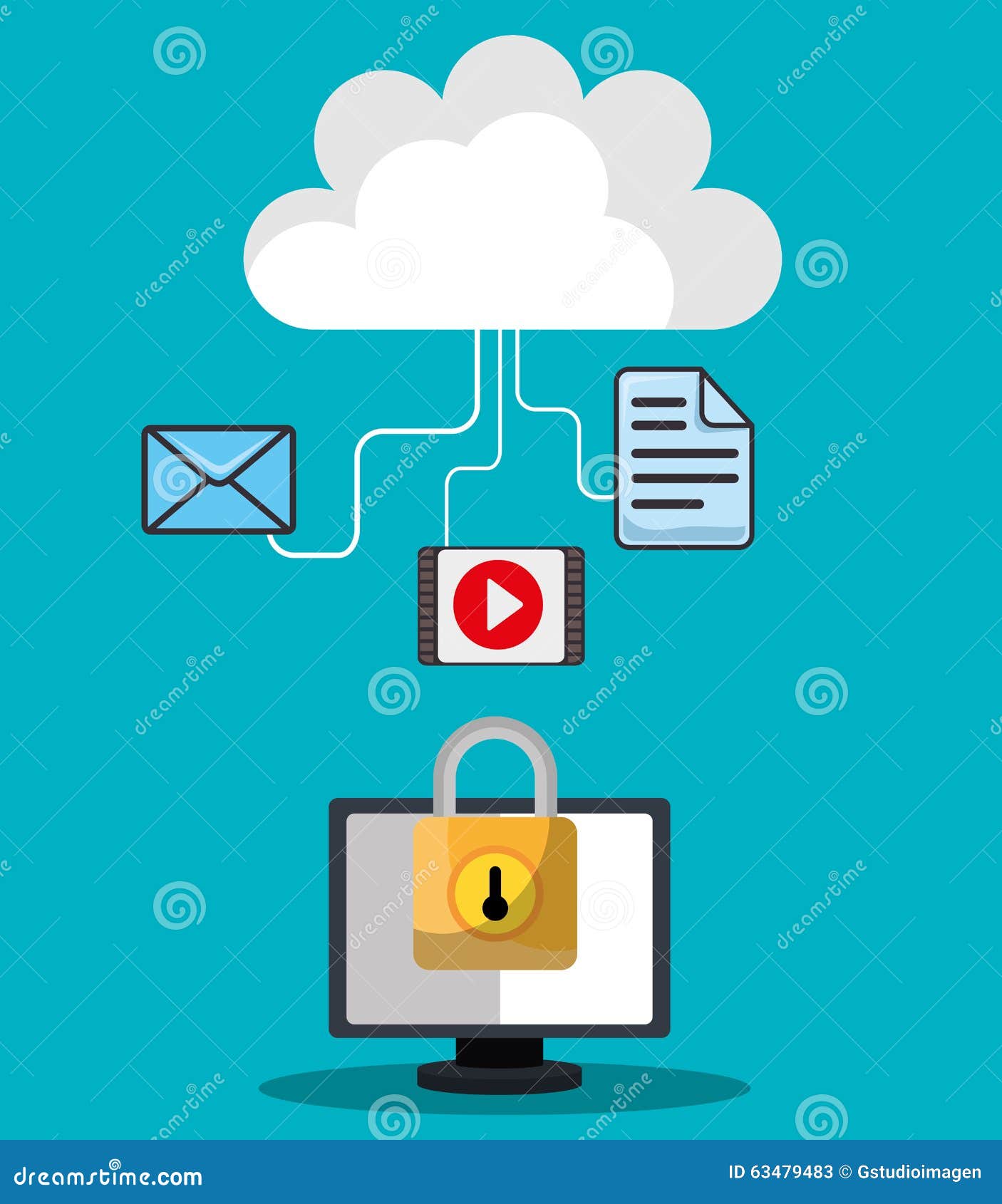 Computing security system stock illustration. Illustration of concept ...