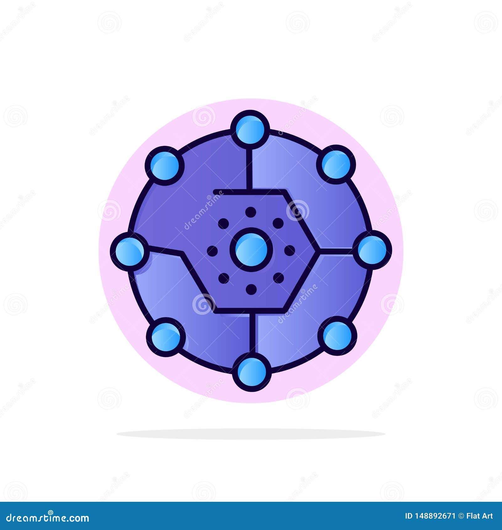 Computing, Computing Share, Connectivity, Network, Share Abstract Circle Background Flat Color ...